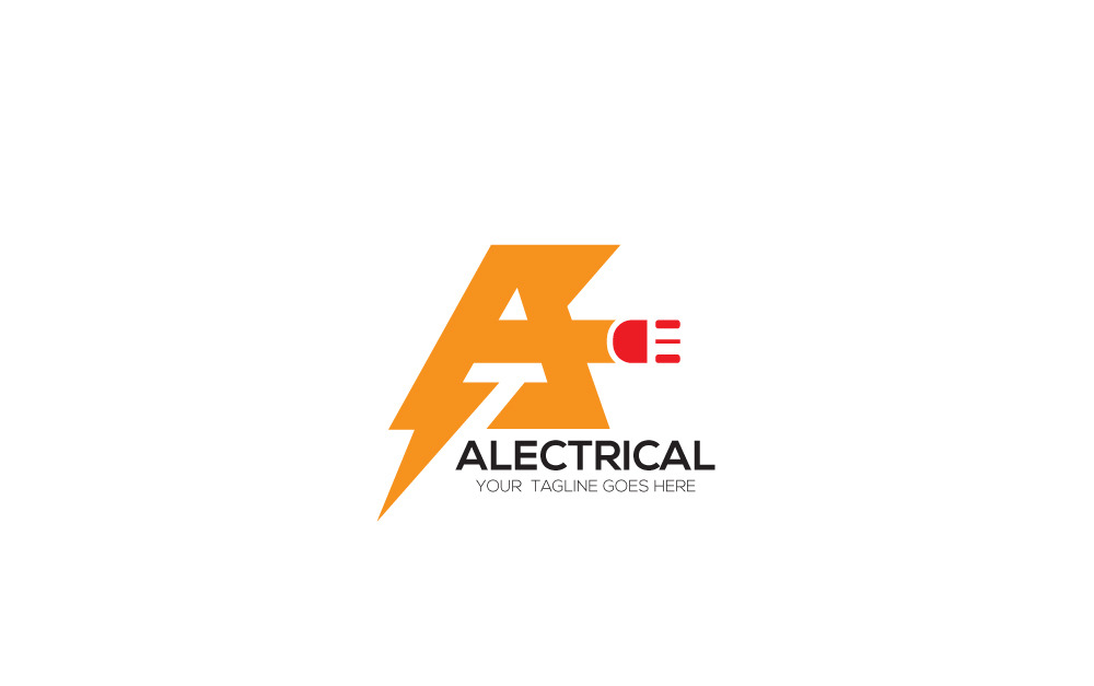 Letter A Electrical Logo Design Template - TemplateMonster
