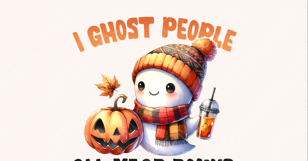 Retro Ghost I Halloween PNG, Ghost PNG, Pumpkin Spice png, Trending ...