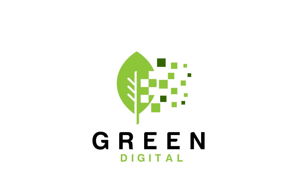 Yeşil Dijital Logo Tasarım Şablonu #446173 - TemplateMonster