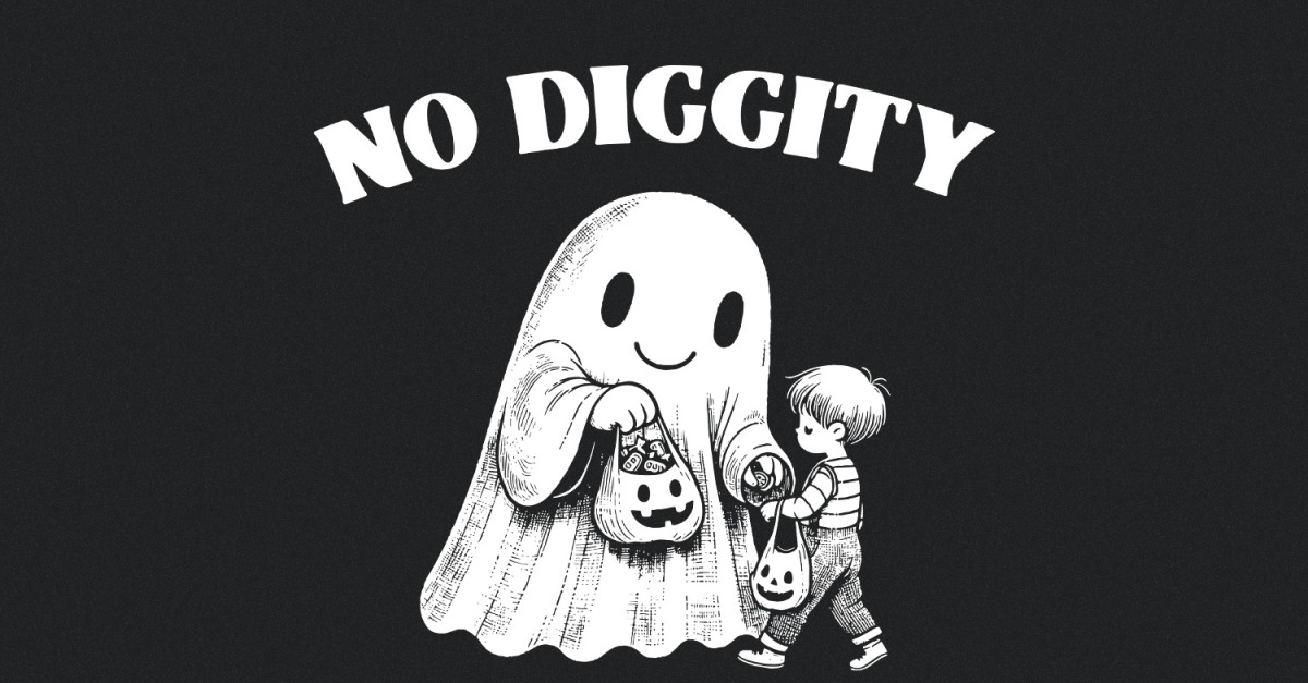 No Diggity png, Bout To Bag It Up, Ghost png, Retro Halloween png, Cute ...