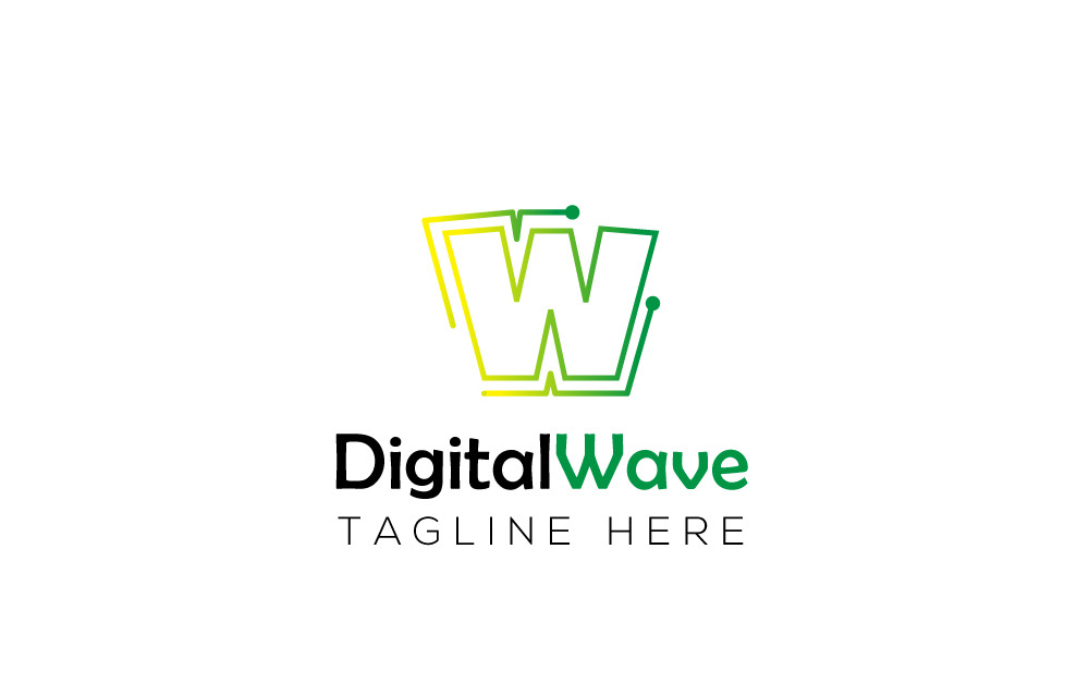 Digital Wave Logo Design Template #446317 - TemplateMonster
