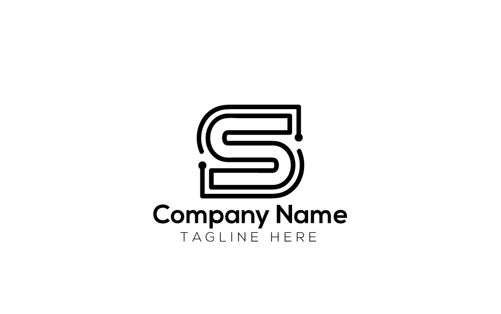 Digital Smart & Letter S Logo Design Template