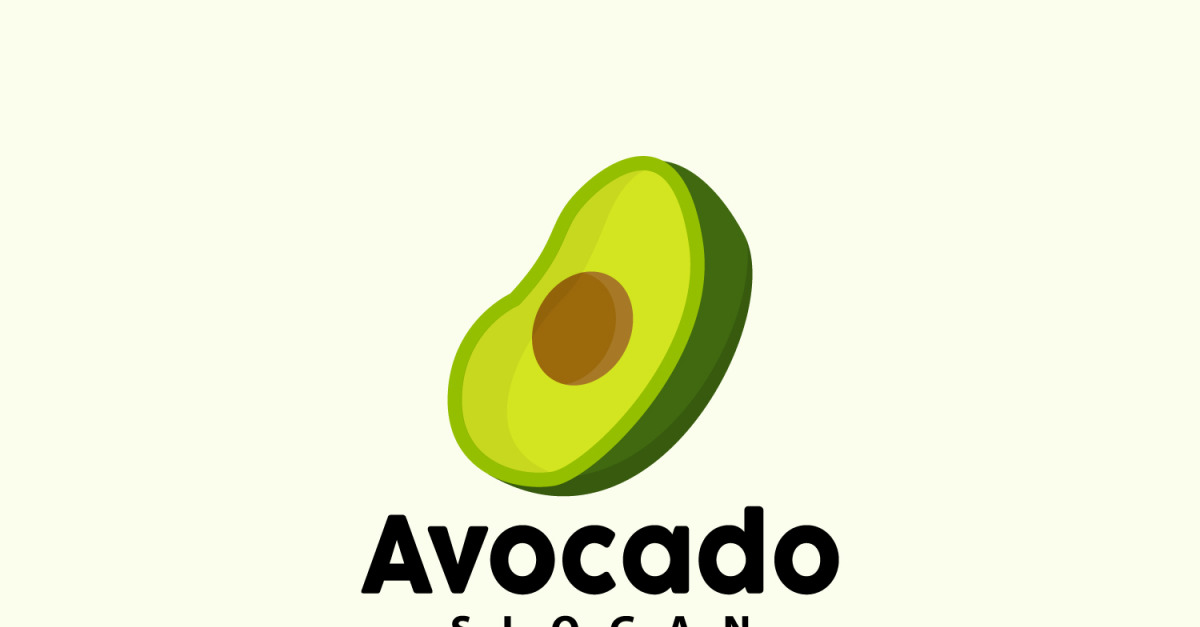 Avocado Logo Fresh Fruit Vector Design V2 - TemplateMonster