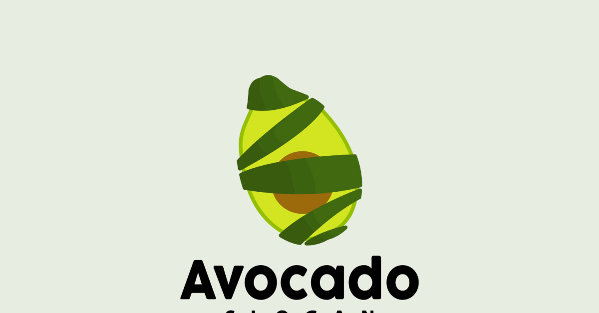 Avocado Logo Fresh Fruit Vector Design V5 - TemplateMonster