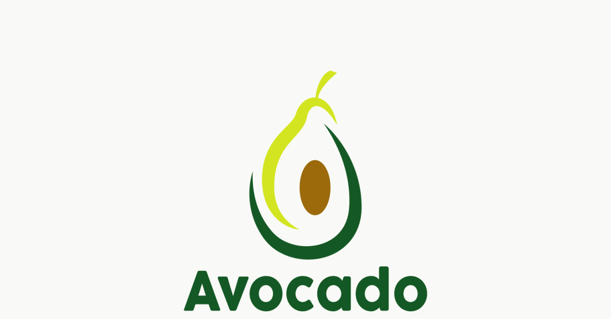 Avocado Logo Fresh Fruit Vector Design V8 - TemplateMonster