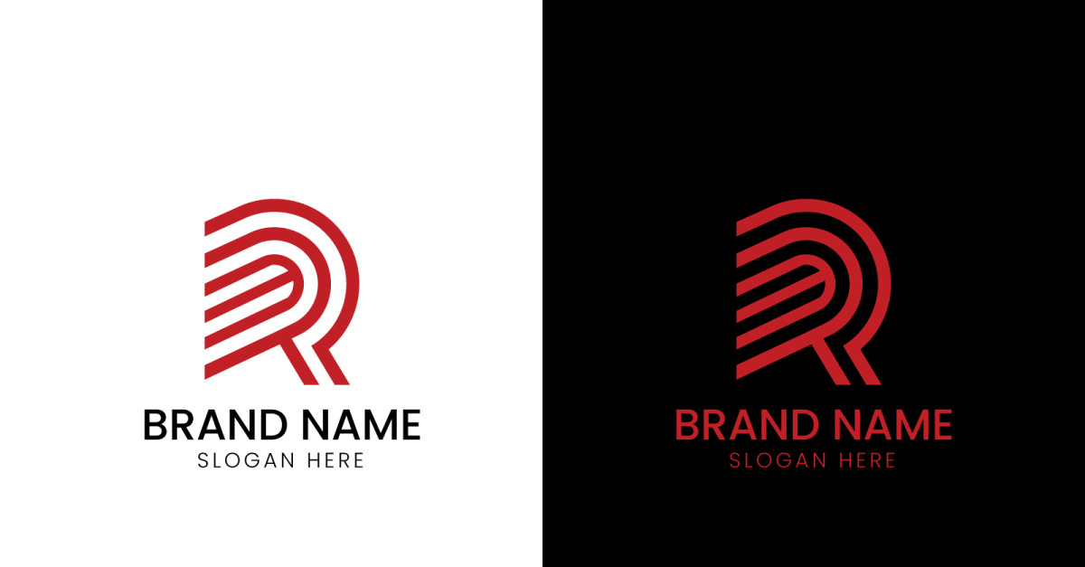 Letter R line art business logo-09-347 - TemplateMonster