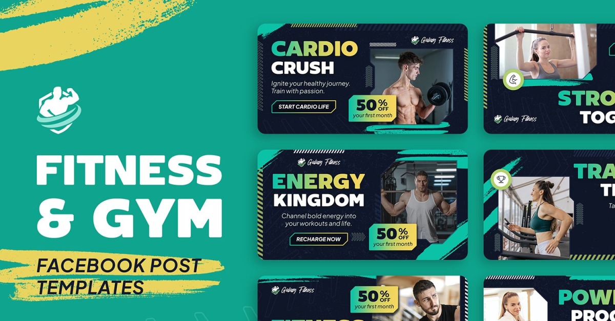Fitness and Gym Facebook Post Templates - TemplateMonster