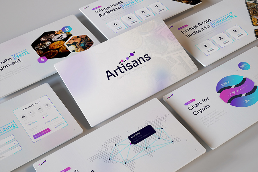 Artisans - Modèle PowerPoint Crypto #447053 - TemplateMonster