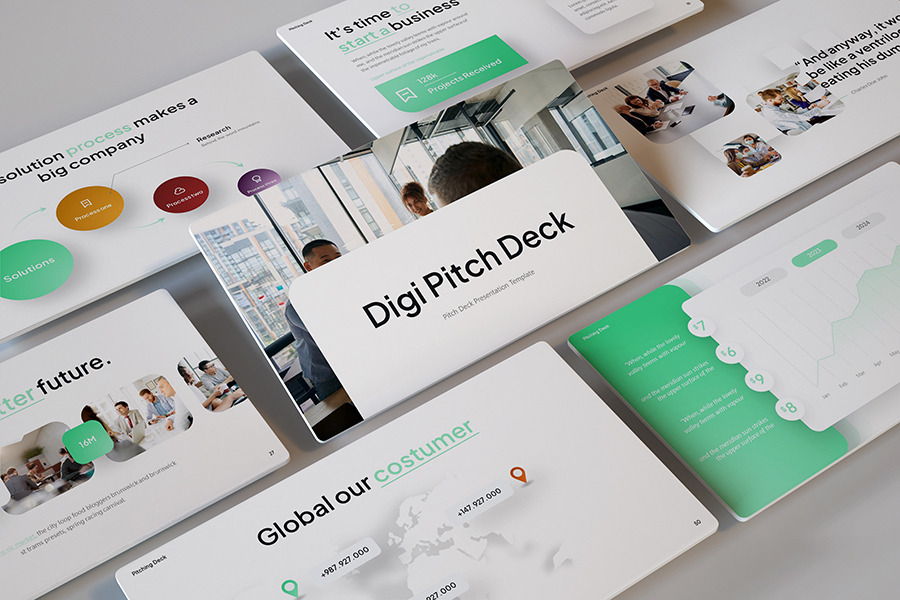 DigiDeck - Startup Pitch Deck Keynote Template