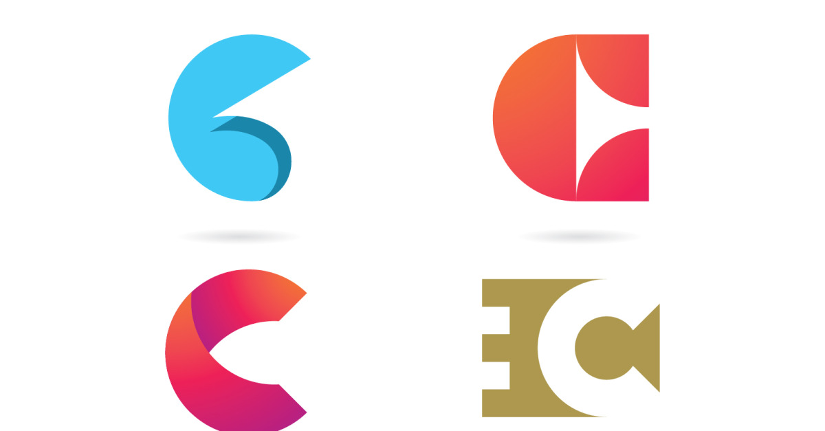 Creative C Logo icon initials based Letters in vector. V13