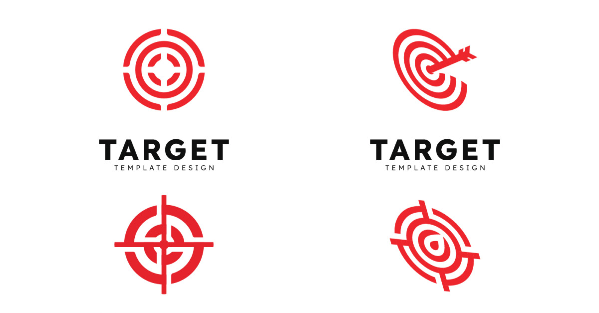 Hedef logo ok yönü, daire hedef Vektör çizimi V15