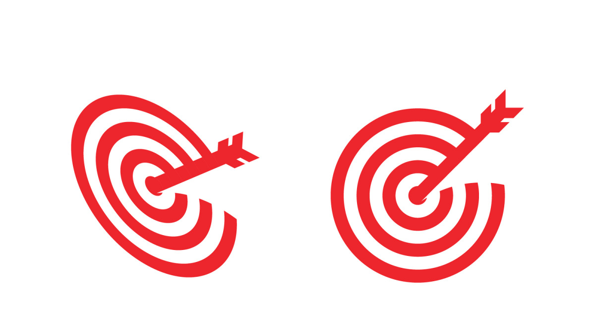 Hedef logo ok yönü, daire hedef Vektör çizimi V3