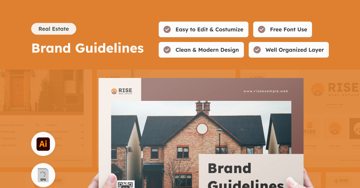 Rise - Real Estate Brand Guideline Template - TemplateMonster