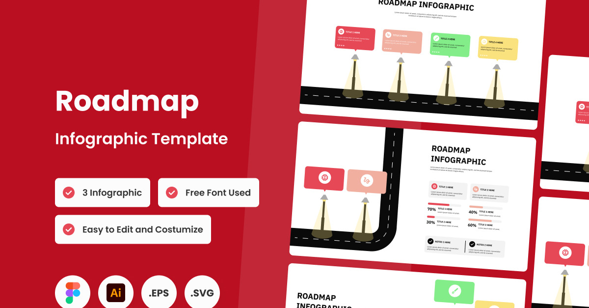 Roadmap Infographic Template V1 #447235 - TemplateMonster