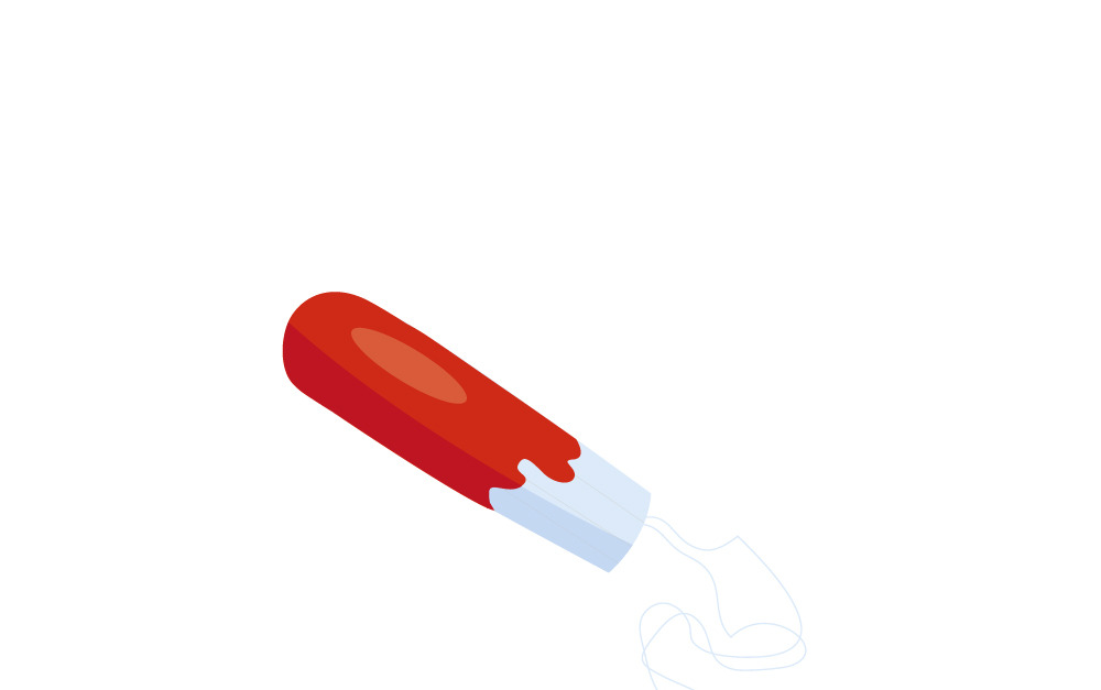 Hygiene tampon cartoon. absorbency comfort, protection organic
