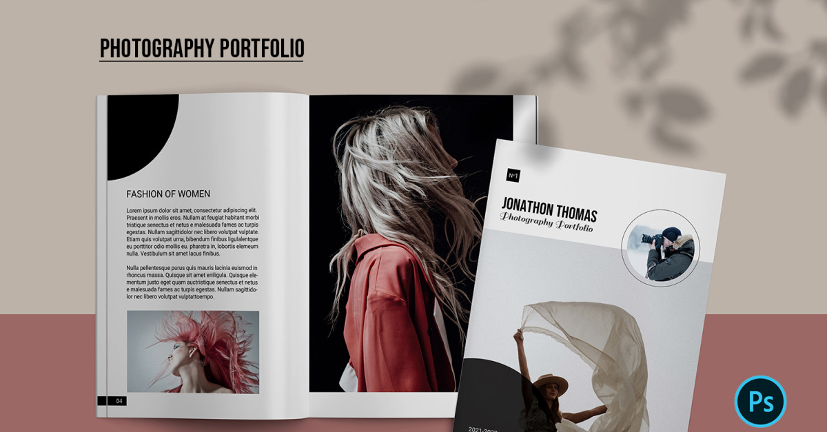Modelo de portfólio de fotografia para Photoshop