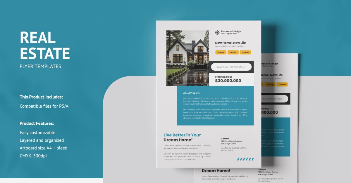 Real Estate Flyer PSD Design Templates Vol 124
