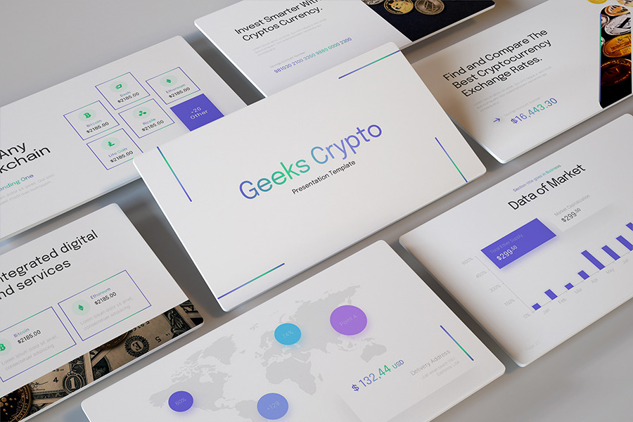 Geeks - Modelo de PowerPoint de criptomoeda - TemplateMonster