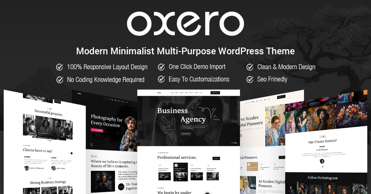 Oxero - Tema minimalista moderno y multipropósito para WordPress
