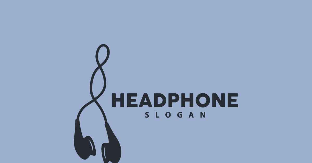 Headphone Logo Music Listening Device Vector V12