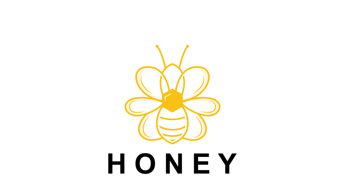 Logo de miel Abeille à miel Animal Vector V2