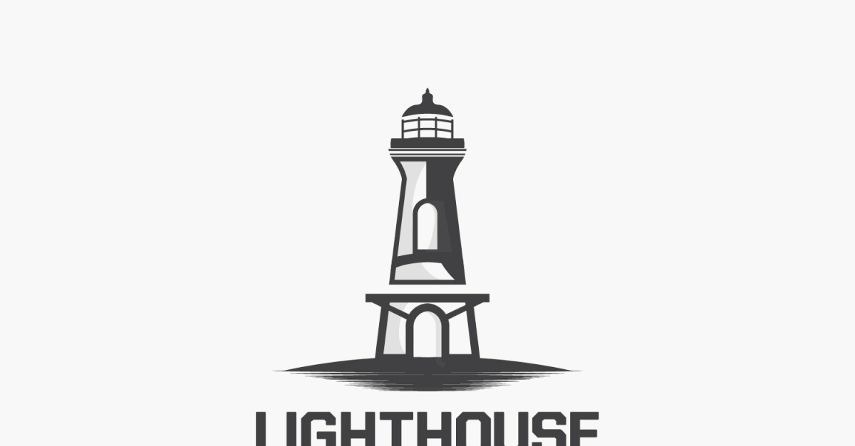Lighthouse Logo Sea Tower Vector Template V2
