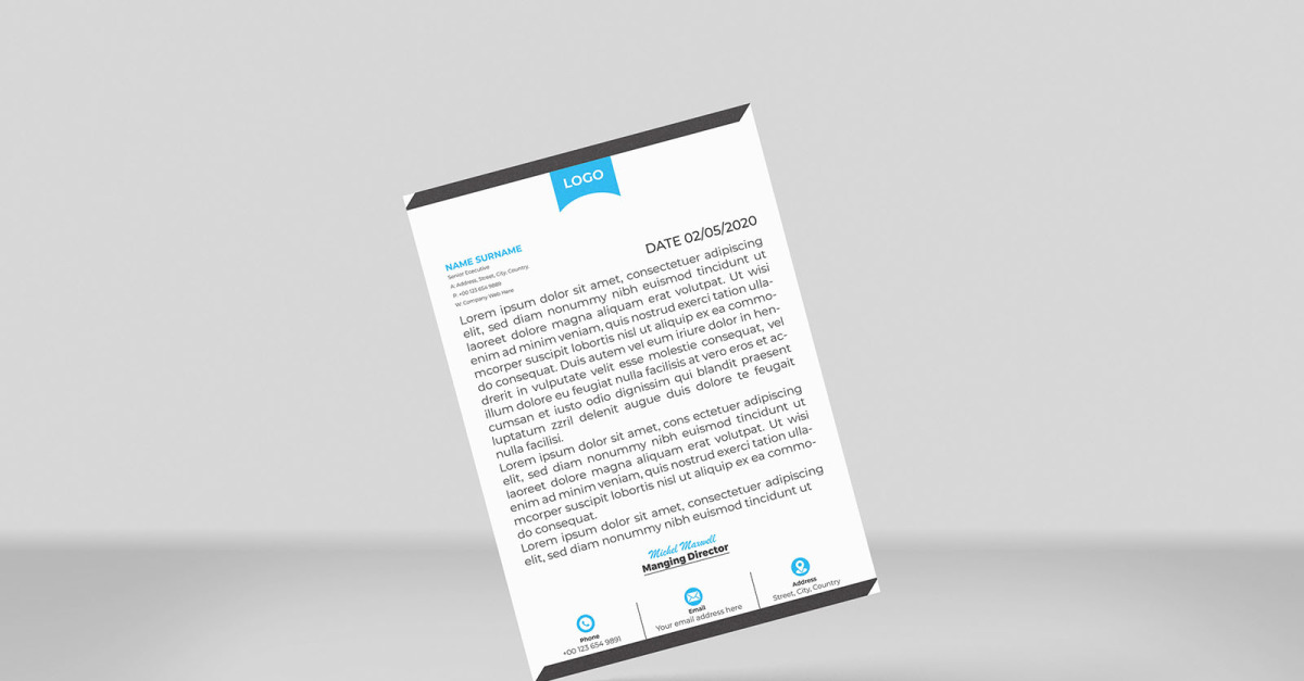 Advertising agency letterhead template Design
