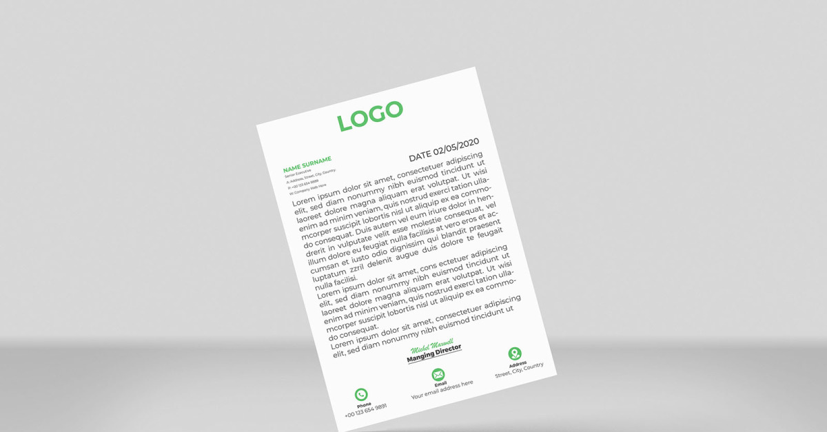 Design criativo e moderno de papel timbrado empresarial novo