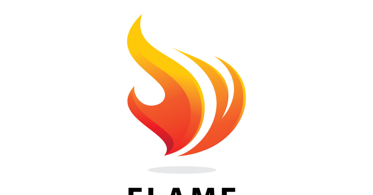 Simbolo astratto del logo della fiamma del fuoco con colore sfumato V9