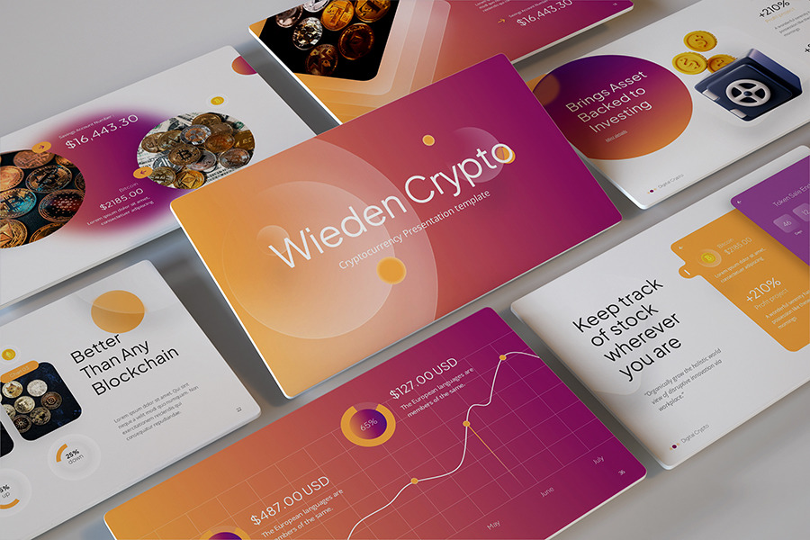 Wieden - Kripto Para PowerPoint Şablonu - TemplateMonster