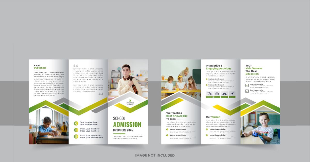 Kids school admission trifold brochure or International school trifold ...