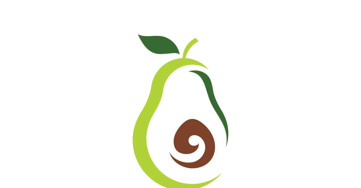Avocado fruit logo template, healthy food symbols V0
