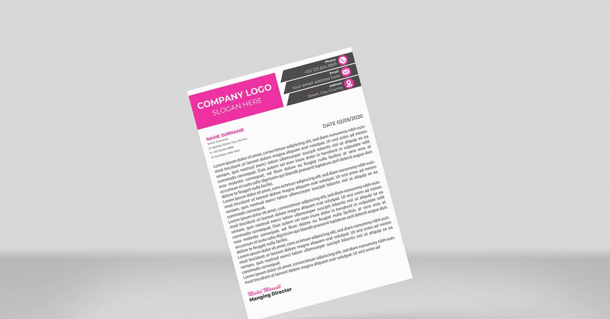 Minimal Frame Letterhead Template Design - TemplateMonster