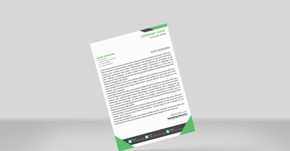 Modelo de papel timbrado moderno corporativo Novo design