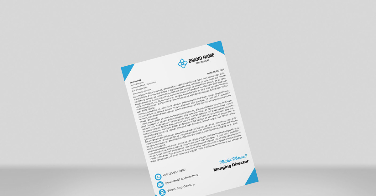 Letterhead Template Editable, Custom Letterhead Template