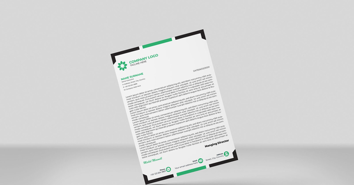Diseño creativo de membrete para empresas y diseño multipropósito