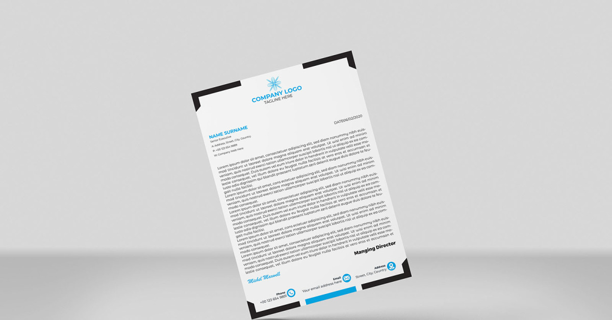 Modern Creative Letterhead Design #449966 - TemplateMonster
