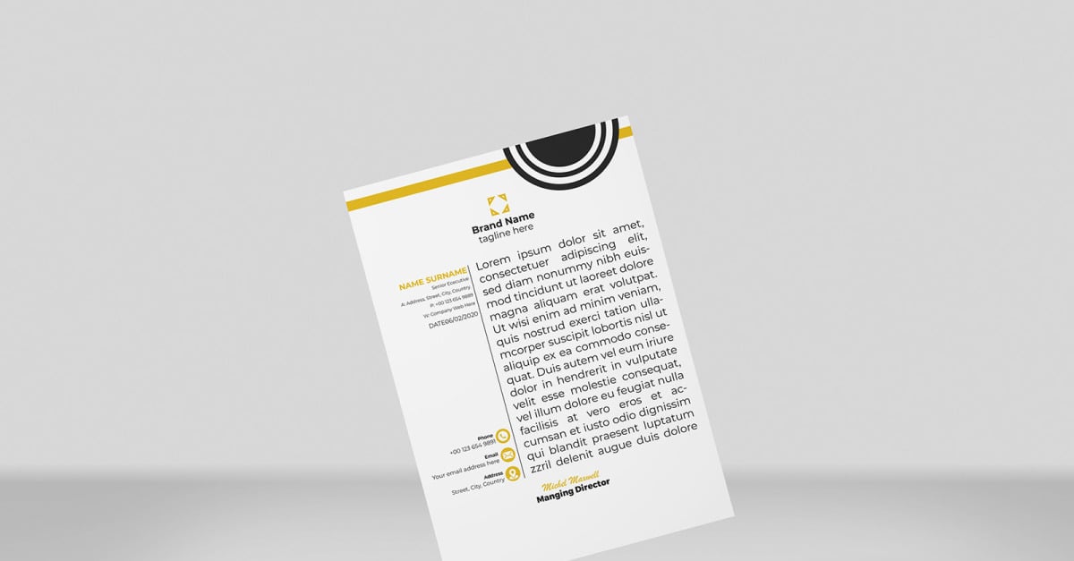 Creative Letterhead Block Color Corporate Letterhead Identity Template ...