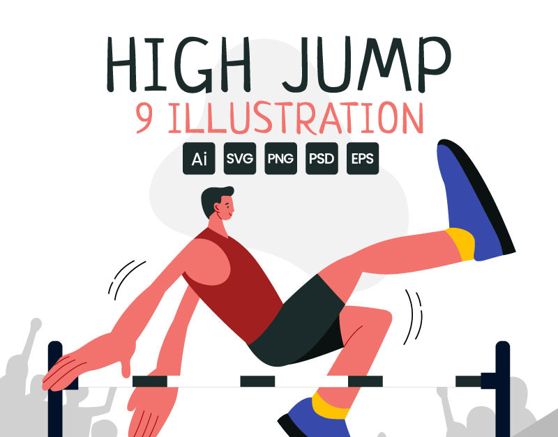 9 High Jump Sport Illustration #450054 - TemplateMonster