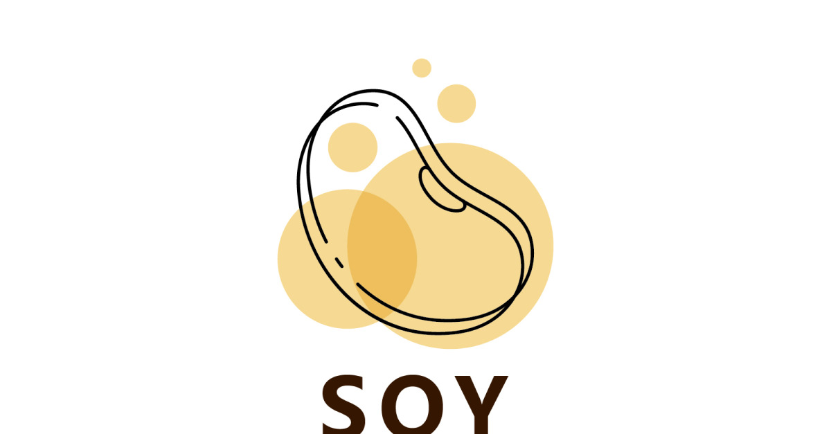 Modèle de conception de logo de soja. Illustration vectorielle simple d ...