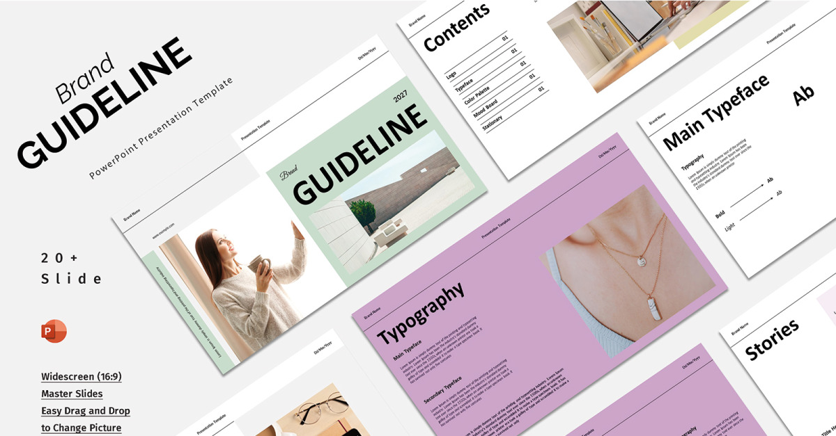 Modello di PowerPoint per le linee guida del marchio