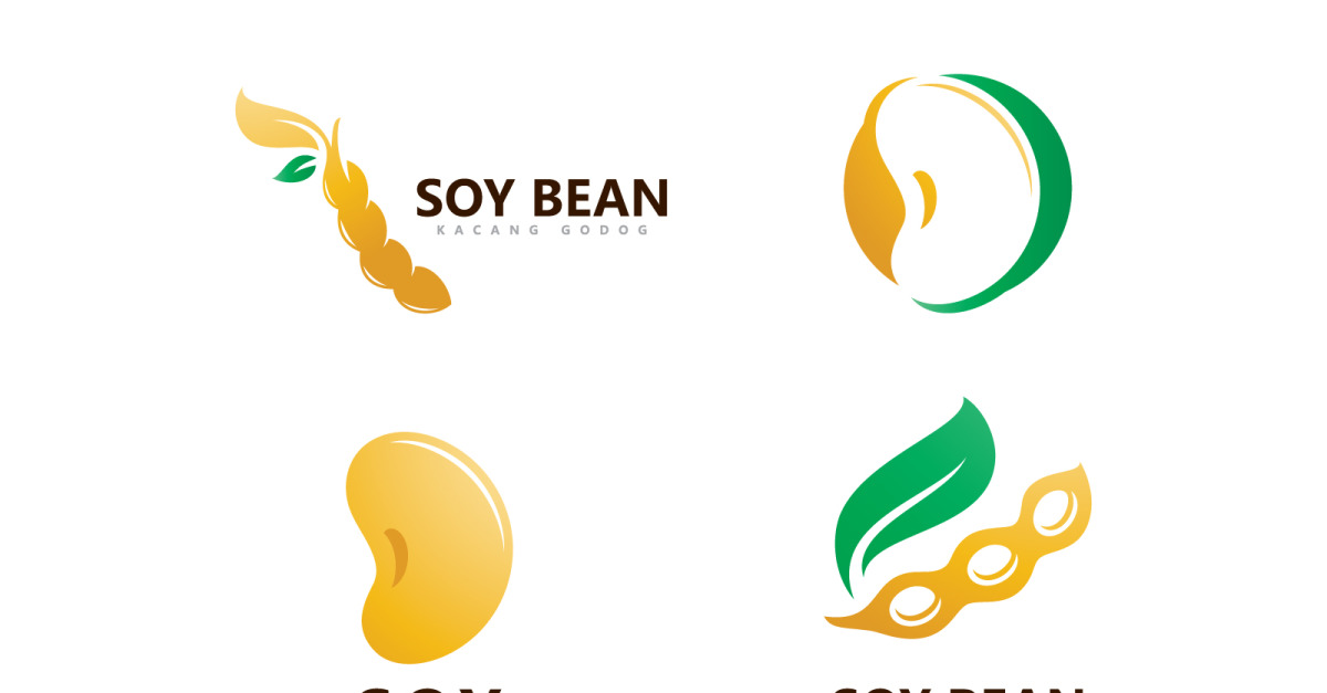 Soybean Logo vector template design. Healthy Food simple vector ...