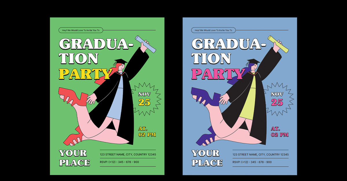 Classic Graduation Party Invitation #450475 - TemplateMonster