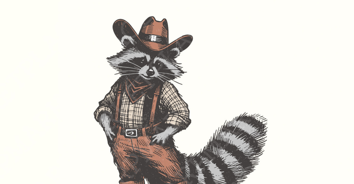 Country Cowboy Raccoon PNG, Sublimation Png, Trendy Shirt Png, Funny ...