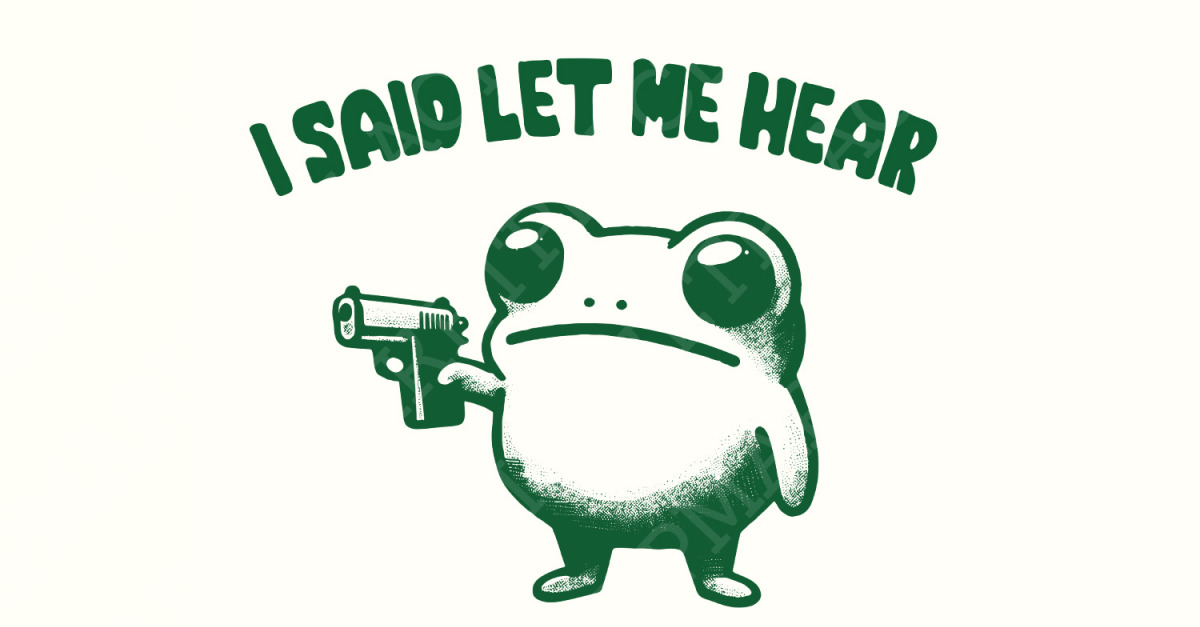 Funny Frog with Gun PNG, Retro Meme Style Art, Club Classics Music ...