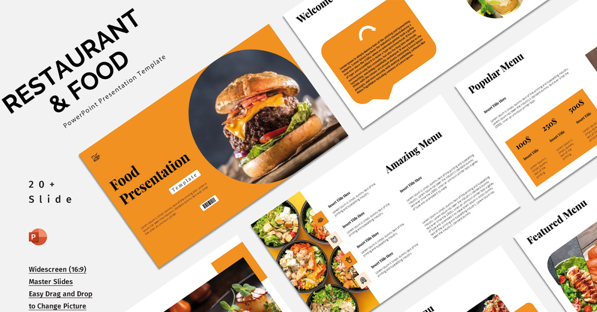Modèle de présentation PowerPoint sur la restauration et la nourriture