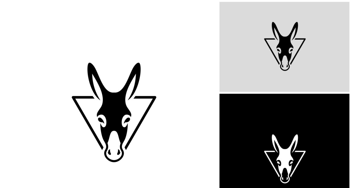 Ilustración del logotipo de la cabeza de mula y burro