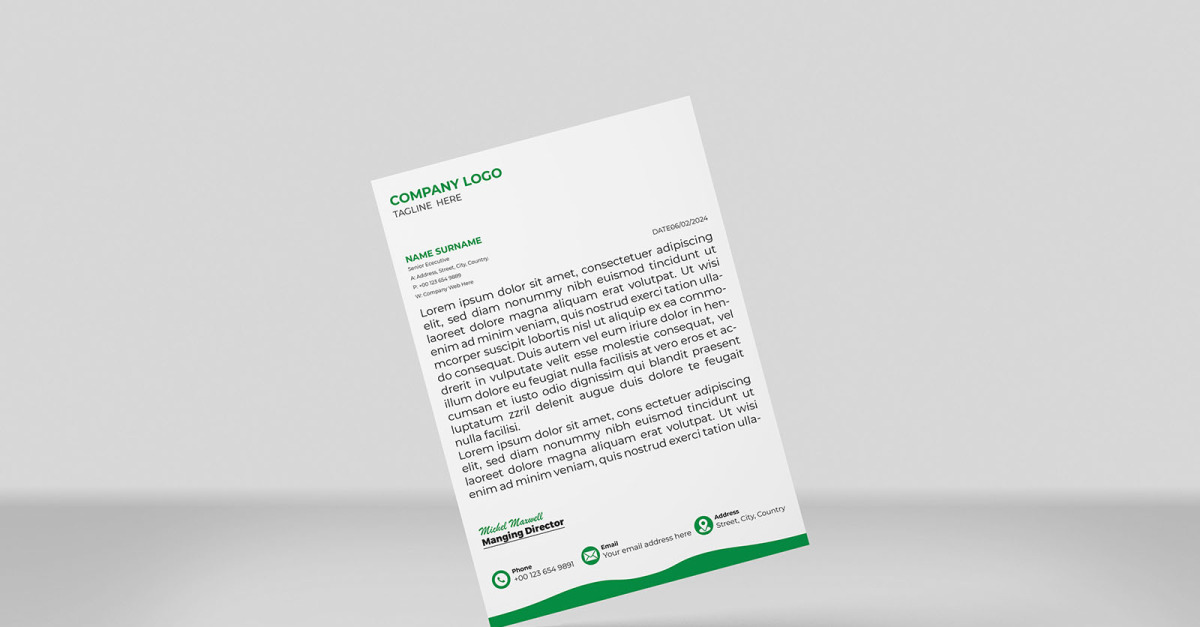 Plantilla de identidad corporativa con membrete creativo de color verde ...