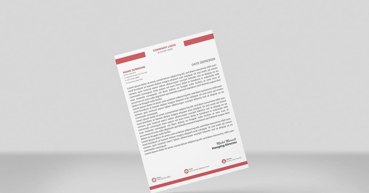 Black maroon Colors 2 Creative Letterhead Design Minimal Style