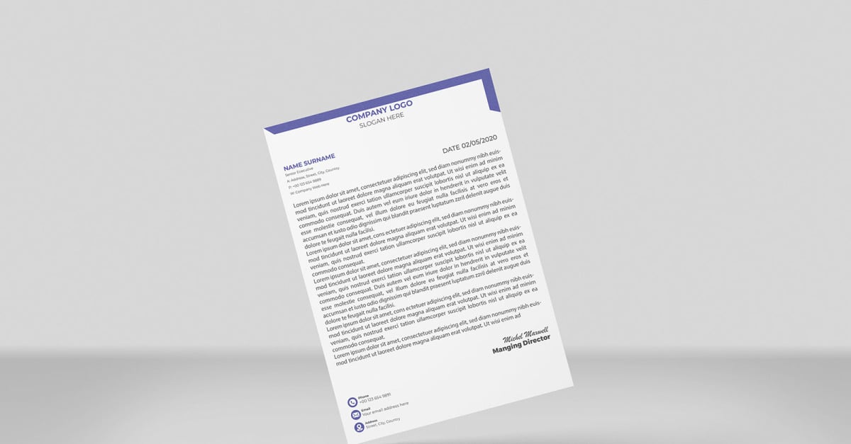 Indigo black Colors 2 Creative Letterhead Corporate Identity Template ...